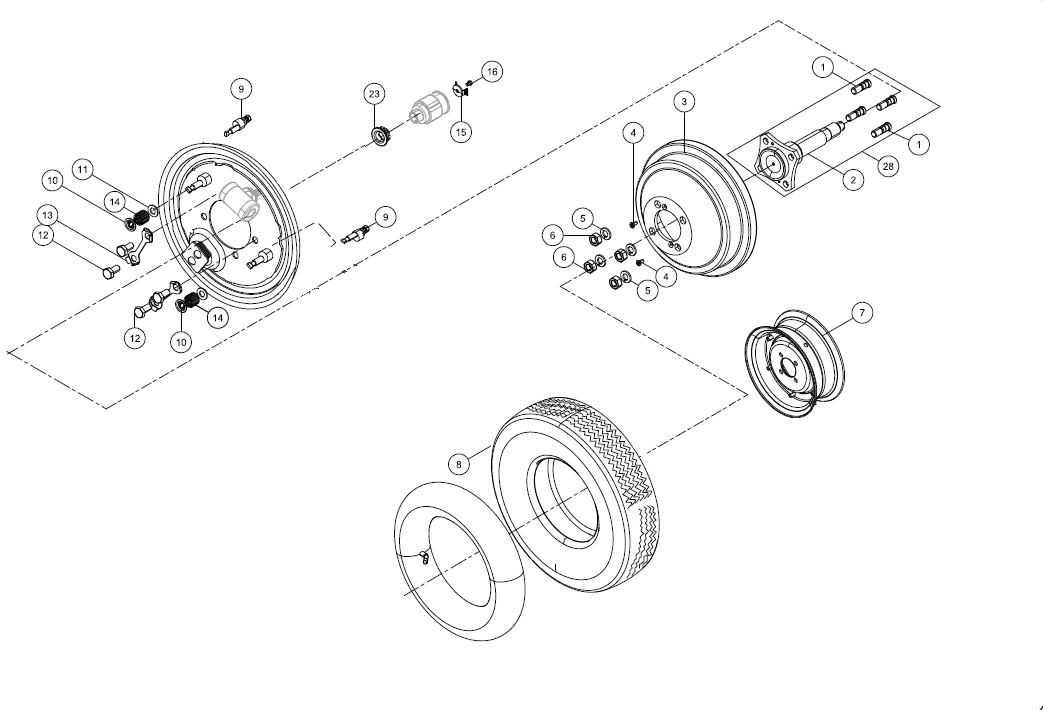 JASAMOTOS - Diagrama MAZA TRASERA/LLANTA