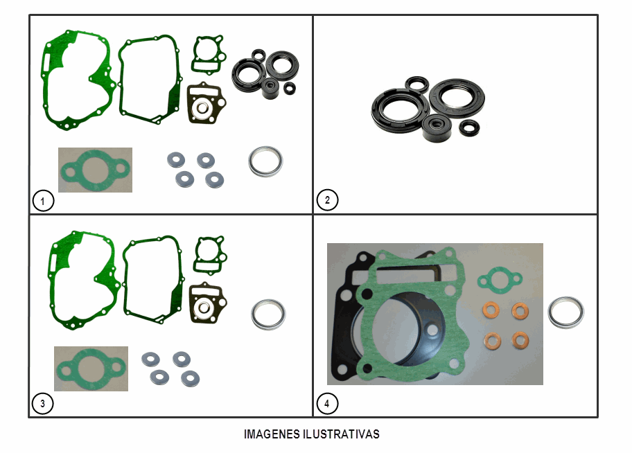 JASAMOTOS - Diagrama SET DE EMPAQUES Y RETENES