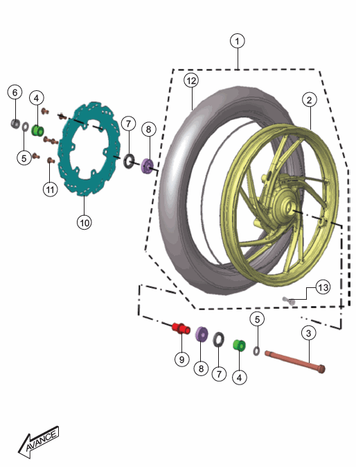 JASAMOTOS - Diagrama Rueda Delantera